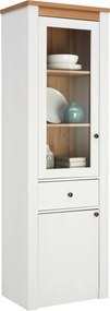 XXXLutz VITRÍNA, bílá, barvy modřínu, 62/196/42 cm Landscape - Kredence a vitríny - 001803069107