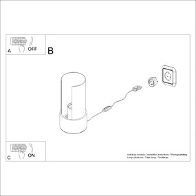 Stolní lampa Flash, 1x bílé kovové stínítko