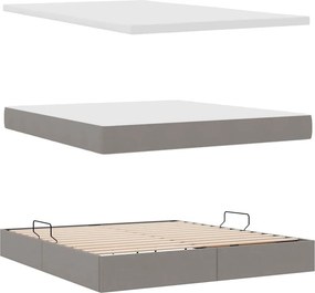 Postel s úložným prostorem a matrací Taupe 180 x 200 cm textil 3371736
