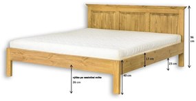 ARTEN Rustikální manželská postel POPRAD ACC01 - bílý vosk VELIKOST: 200x200 cm