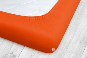 Jersey prostěradlo tmavě oranžové na výšku matrace do 20 cm Velikost: 180 x 200