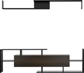 HOMCOM Sada nábytku do obývacího pokoje - Stojany na TV pro TV do 165 cm nebo konzole pro TV do 102 cm se stojanem na TV 153,6x25x42 cm a nástěnnou p…