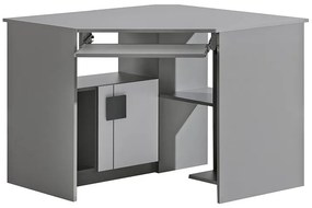 Rohový Pc stolek Guliver II 11, šedá/bílá