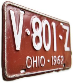 Americká SPZ Ohio 1962 Red V-801-Z
