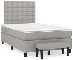 Box spring postel s matrací světle šedá 120x190 cm textil 3270383