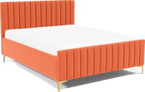 Eka Čalouněná postel SUTRA+ 120x200 cm Barva látky Trinity: Oranžová (Trinity 2317), Úložný prostor: Bez úložného prostoru