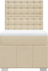 Box spring postel s matrací krémová 100 x 200 cm textil 3291598