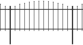 vidaXL Marketos Zahradní plot s hroty ocel (0,5–0,75) x 3,4 m černý