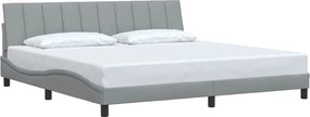 Rám postele bez matrace Hanko světle šedý 200 x 200 cm textil 3310412
