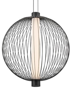 Závěsné svítidlo Kyoto, 1x černé drátěné stínítko, (fi 54cm), b