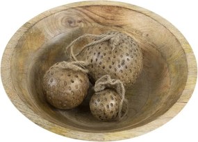 Dekorační dřevěná koule s vyrytými tečkami - Ø 5cm