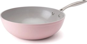 Elmich Nepřilnavá keramická pánev wok Zen Ø 28 cm - růžová