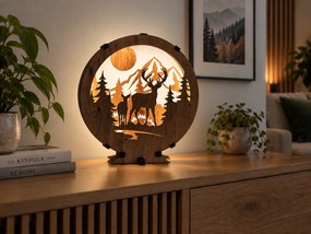 Li-Go "Jelen a laň" lampa 20x22 cm provedení povrchu: dub světlý
