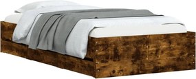 Rám postele se zásuvkami kouřový dub 100 x 200 cm kompozit 3207291
