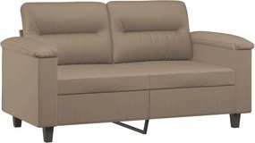 2místná pohovka s polštáři cappuccino 120 cm umělá kůže 3200987