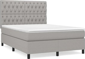 Box spring postel s matrací světle šedá 140 x 200 cm textil 3142017