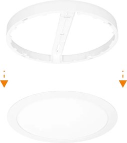 Solight LED mini panel koupelnový 2v1, 3CCT, podhledový/přisazený, 18W, 1530lm, IP54, bílá, kulatý