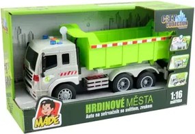 MaDe 14285 - Auto nákladní na setrvačník, se světlem a zvukem, na bate