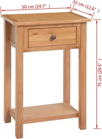 vidaXL Konzolový stolek 50 x 32 x 75 cm masivní dubové dřevo [243932]