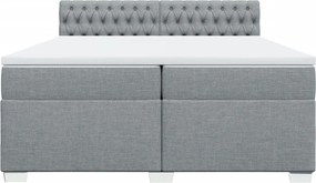 Box spring postel s matrací světle šedá 200 x 200 cm textil 3288302