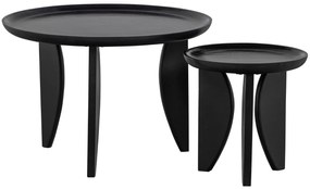 OnaDnes -20% Hoorns Set dvou černých mangových konferenčních stolků Levitans 70/40 cm