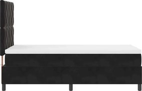 Postel s boxspringem s čelo Černý 90 x 190 cm samet 3339868