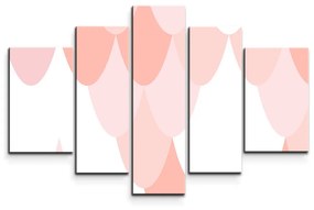 Sablio Obraz - 5-dílný Růžové obloučky - 125x90 cm