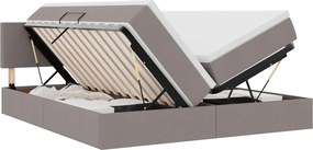 Postel s úložným prostorem s čelo 2 ks Taupe Umělá kůže 3370916