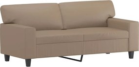 2místná pohovka s polštáři cappuccino 140 cm umělá kůže 3200870