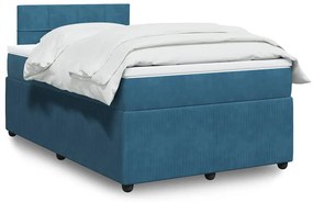 Box spring postel s matrací modrá 120 x 200 cm samet 3290014