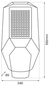 LED Stm. pouliční lampa se solárním panelem LED/200W/20000 mAh 6500K IP65 šedá