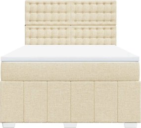 Box spring postel s matrací krémová 140x190 cm textil 3291682