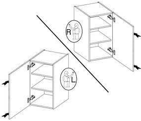OLD STYLE | horní kuchyňská skříňka 40 G-72 1F s policemi | 40 cm | antracit/old style