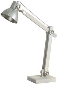 Dřevěná stolní lampa Edward stříbrná antik - 58*18*55 cm