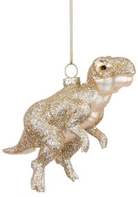 HANG ON Skleněná ozdoba tyranosaurus - zlatá