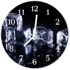 Skleněné hodiny kulaté Kostky ledu fi 30 cm