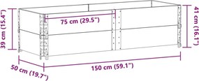 Zahradní truhlík hnědý 150x50 cm masivní borové dřevo 3295410