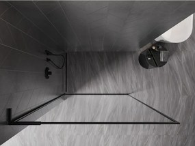 Mexen Kioto-F L sprchová stěna Walk-in s rámem 100 x 202 cm, transparentní 8 mm, černá - 800-100-174-70-00