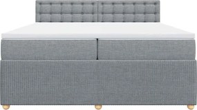Box spring postel s matrací světle šedá 200 x 200 cm textil 3287577