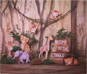 Dětské látkové pozadí Welcome to the Jungle - 180*1*210 cm