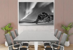 Obraz polární záře v Norsku v černobílém provedení Varianta: 120x80