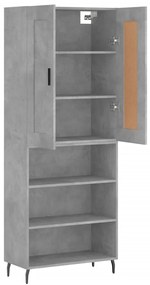 Skříň highboard betonově šedá 69,5x34x180 cm kompozitní dřevo,  3200085