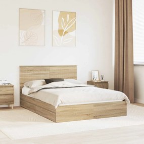 Postel s úložným prostorem se zásuvkou Sonoma dub 140 x 190 cm 3410800