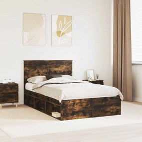 Rám postele Kouřový dub 135 x 190 cm Kompozitní dřevo 3409367