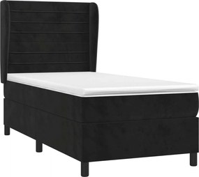 vidaXL Box spring postel s matrací 90x200 cm samet [3129251] Barva: světle šedá