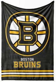 Carbotex deka z mikrovlákna (coral fleece) dětská hokejová NHL BOSTON BRUINS ESSENTIAL, žluto-černá, 150x200cm