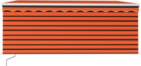 Ručně zatahovací markýza s roletou a LED 3,5x2,5m oranžovohnědá 3069285