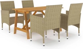 5dílný zahradní jídelní set béžový 3068737