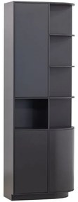 OnaDnes -20% Hoorns Černá borovicová modulární knihovna Frederica 210 x 78 cm, pravá