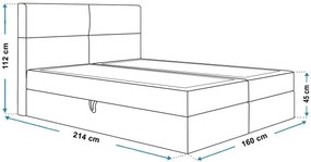 Čalouněná manželská postel Clark 160x200 cm Barva: Černá - Jasmine 100